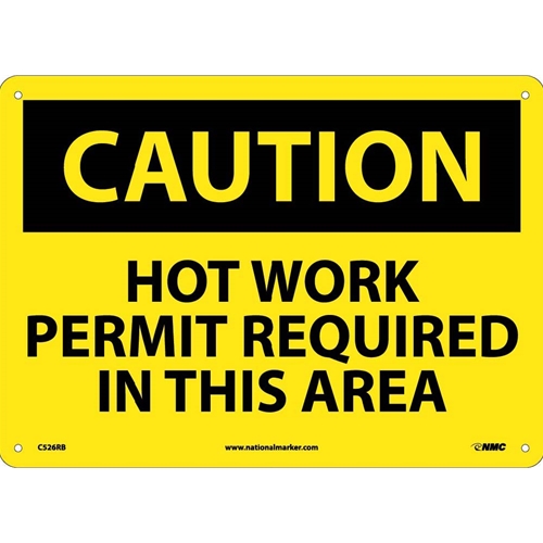 Hot Work Permit Area Sign
