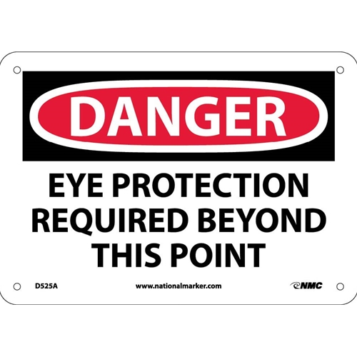 Danger Eye Protection Required Beyond This Point Sign D525a