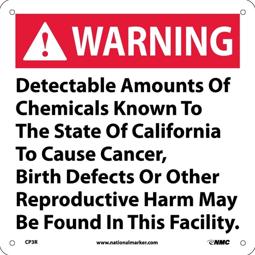 Warning Detectable Amounts Of Chemicals California Proposition 71 (CP3R) Warning Detectable Amounts Of Chemicals California Proposition 71 (CP3R)
